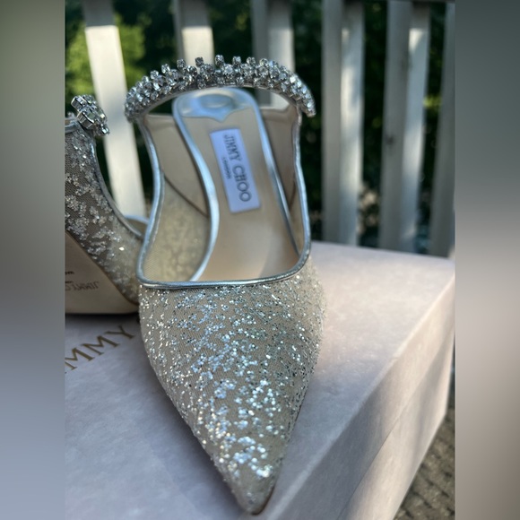 Jimmy Choo | Shoes | Jimmy Choo Silver Heels 4 12 | Poshmark